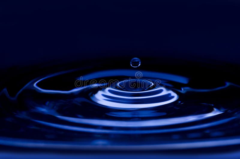 Water Drop Splash with Blue Colored Stock Photo - Image of cold, purity ...