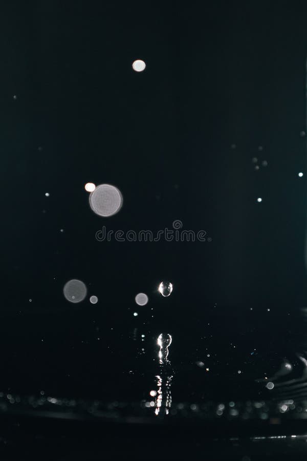 Water Drop Splash Close Up on Dark Background Stock Image - Image of ...