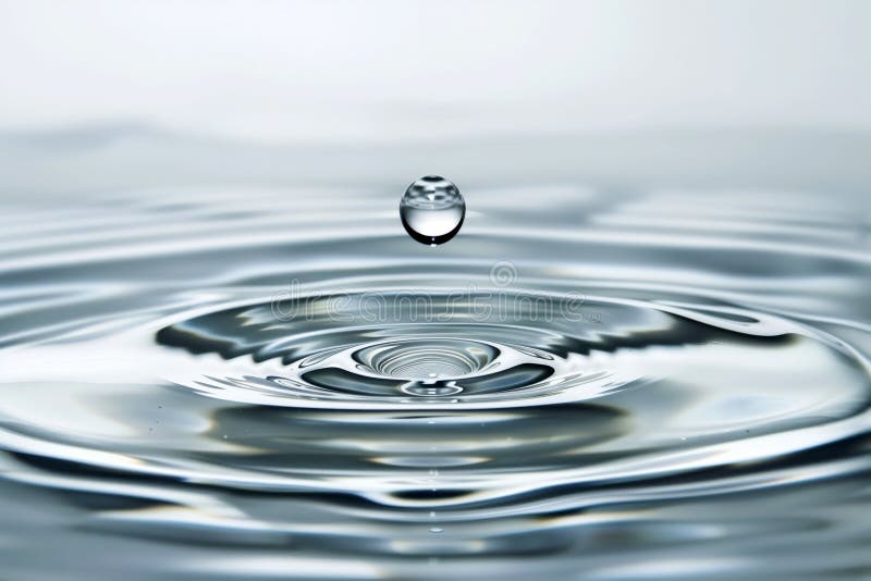 Water Drop Splash Creating Perfect Ripples on Smooth Surface, Water ...