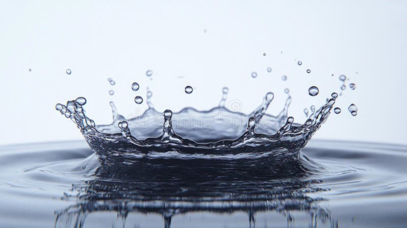 Water Drop Splash Crown on Clear Surface Stock Illustration ...