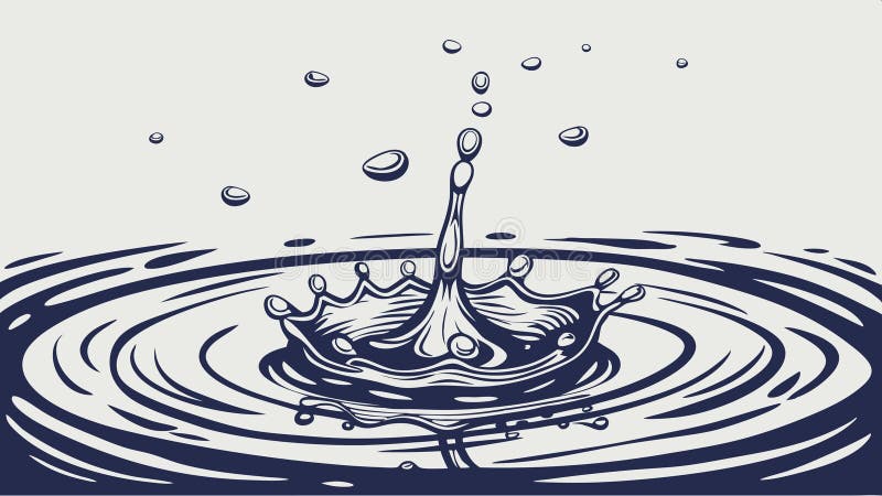 Water Drop Splash, Fluid Motion, Abstract Nature, Dynamic Design Vector ...