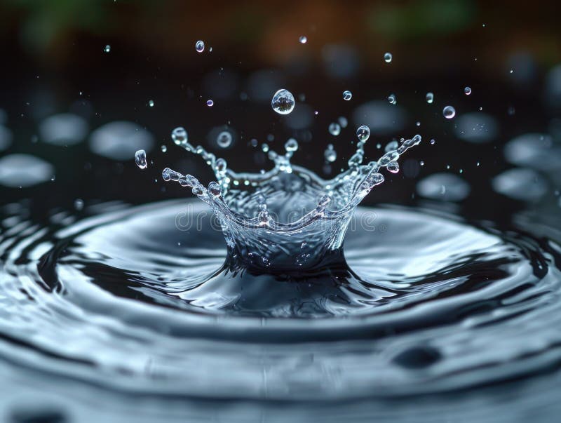 Water Drop with Splash. Generative AI. Stock Photo - Image of fluid ...