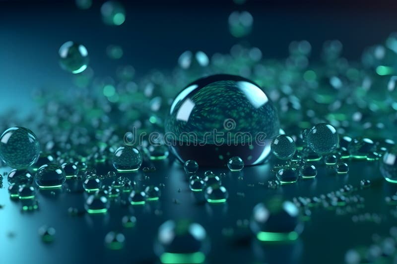 Water Drop Splash in a Glass Blue Colored. Stock Illustration ...