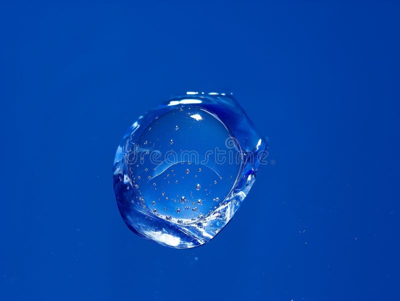 Water Drop Splash in a Glass Blue Colored Stock Illustration ...