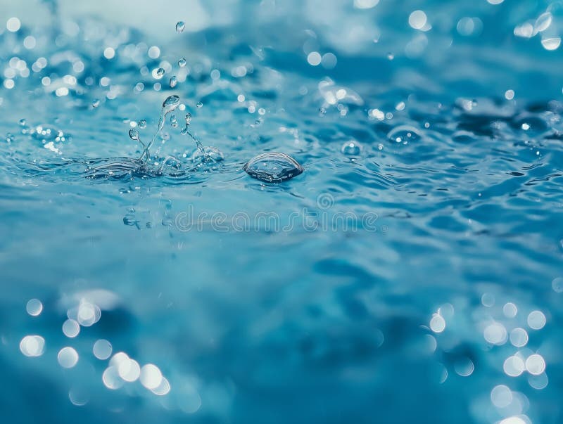 Water Drop Splash in a Glass Blue Colored Stock Image - Image of splash ...