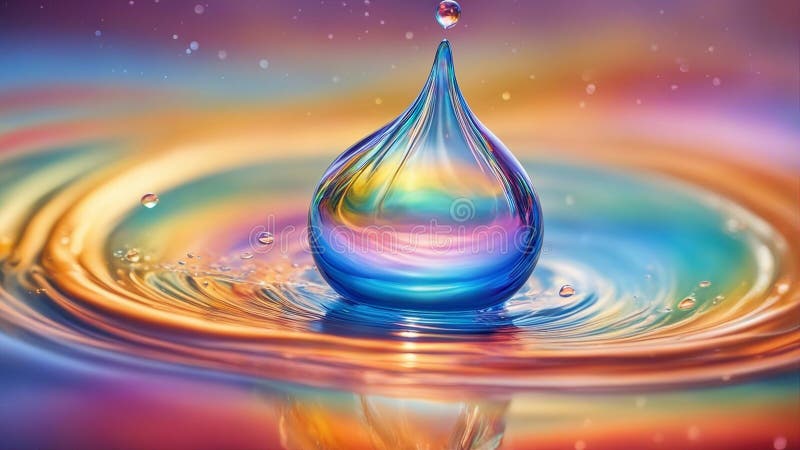 Water Drop Splash a Water Drop Icon with Ripples, Depicting the ...
