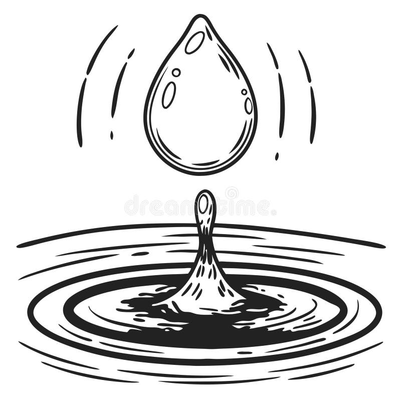 Water Drop Splash Illustration Vector for Art and Design Concepts Stock ...