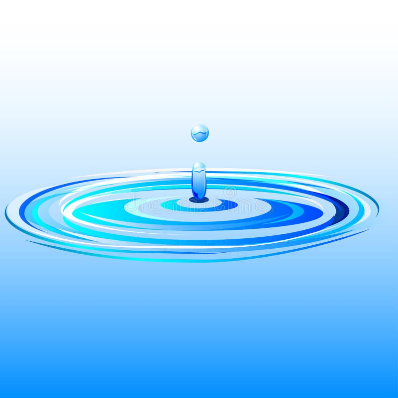 Water Drop Splash and Ripple on Surface Stock Vector - Illustration of ...