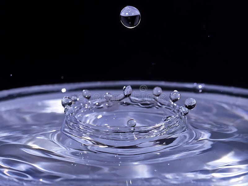 Water Drop Splashing in a Still Surface Stock Photo - Image of circle ...