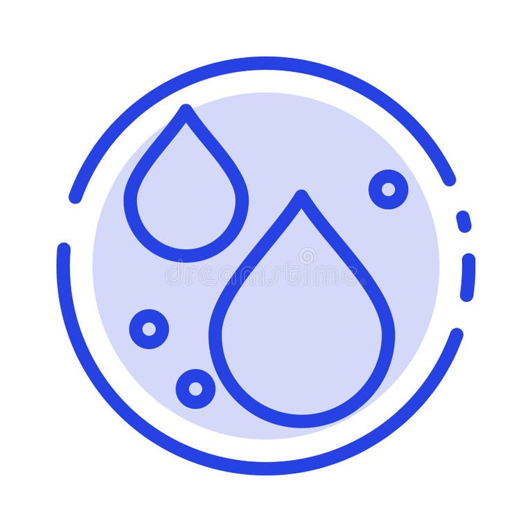 Water, Drop, Spring Blue Dotted Line Line Icon Stock Vector ...