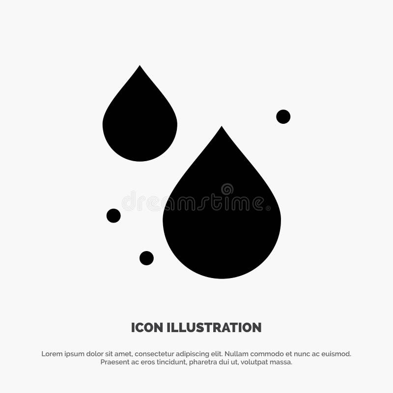 Water, Drop, Spring Solid Glyph Icon Vector Stock Vector - Illustration ...