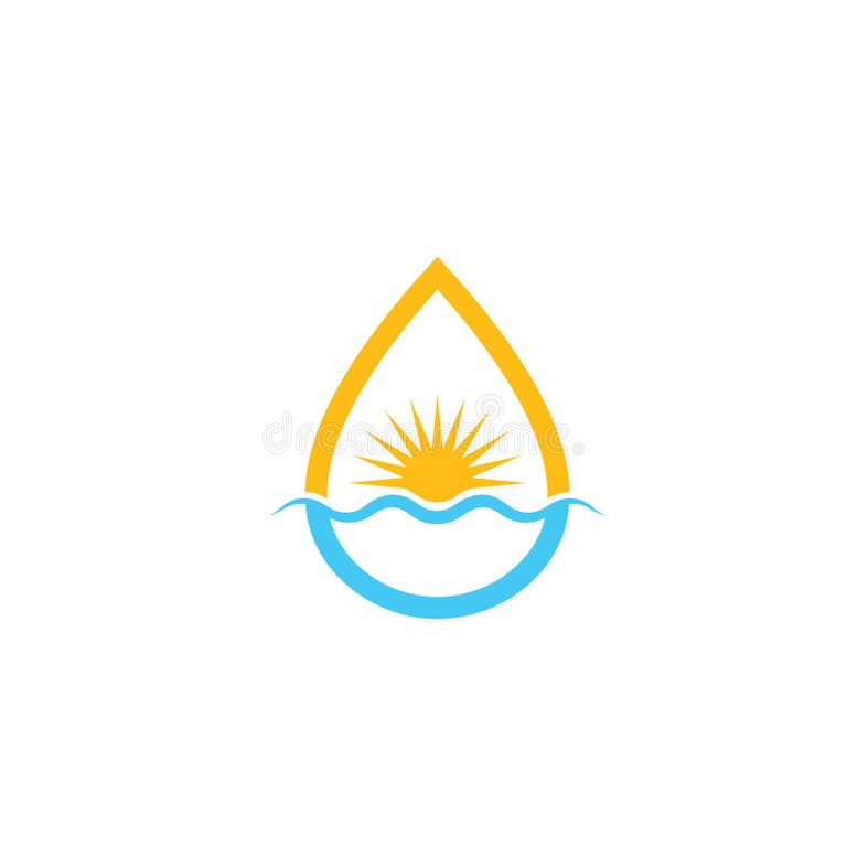 Water Drop Sun Cencept Icon Vector Illustration Design Template Stock ...