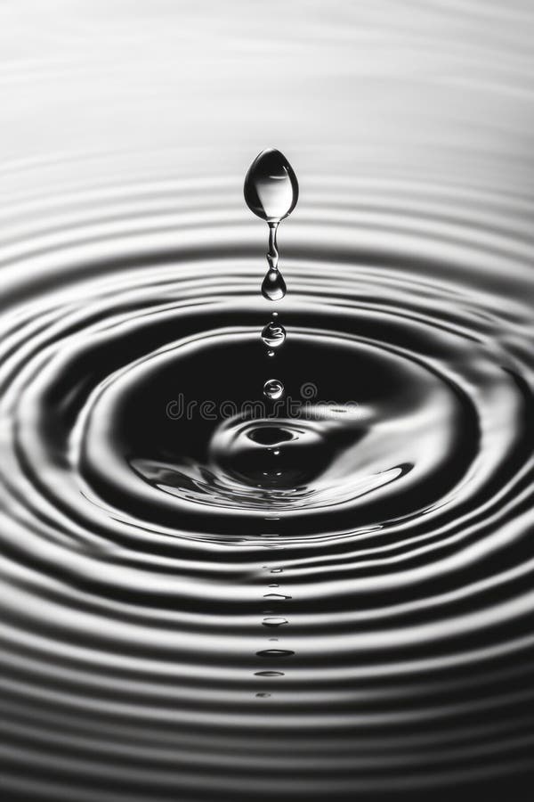 Water Drop on Water Surface Stock Photo - Image of realistic, closeup ...