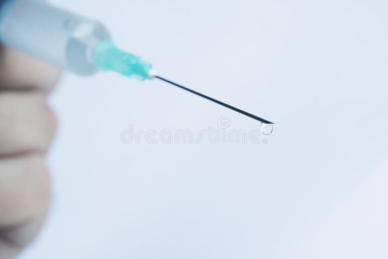 Water Drop from Syringe Needle. Stock Photo - Image of equipment, abuse ...