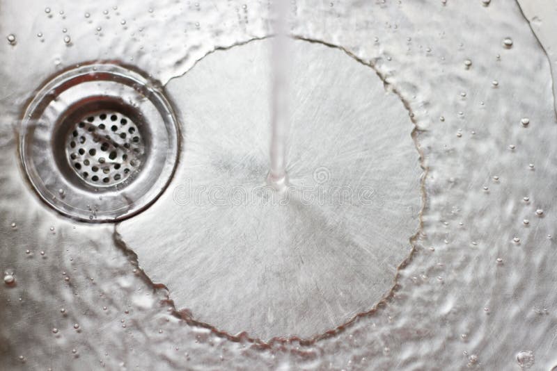 Water Drop from Tap into Sink Stock Image - Image of kitchen, washing ...