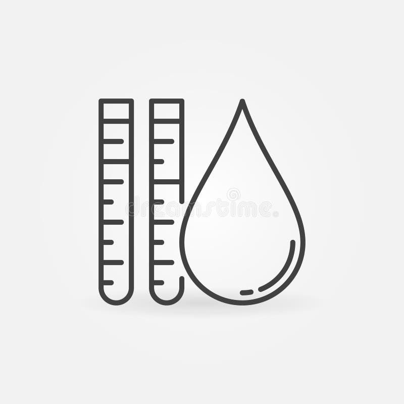 Water Drop with Test Tubes Vector Concept Line Icon Stock Vector ...