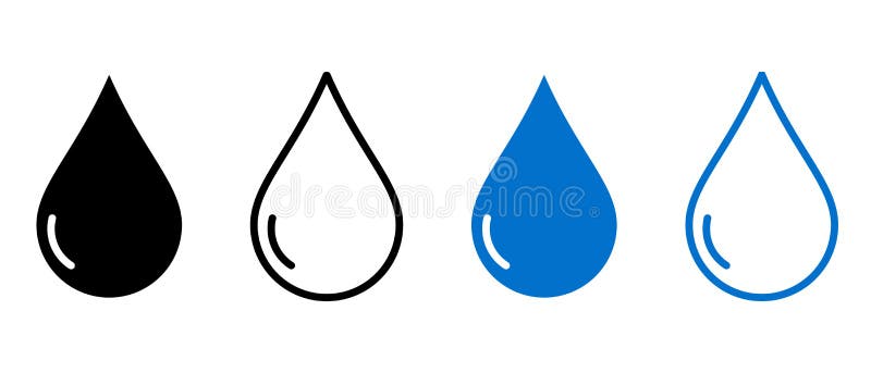 Water Drop Vector Icons Set. Flat Style Water or Oil Drop Symbol Stock ...