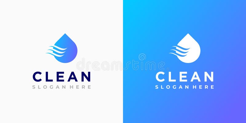 Water Drop Vector Logo Design with Wind Flow Stock Vector ...