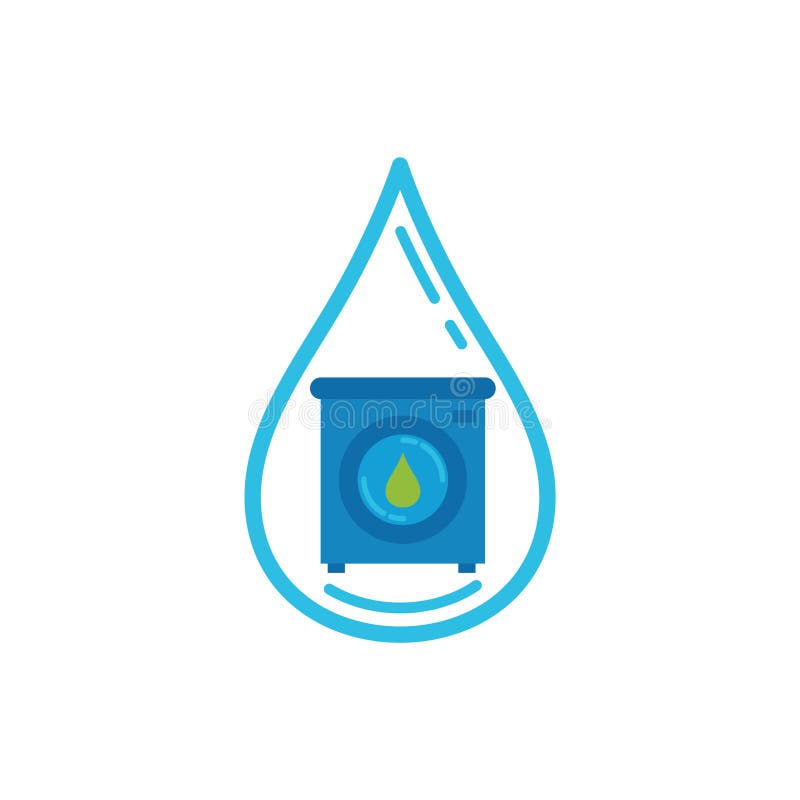 Water Drop with Washing Machine. Vector Illustration Decorative Design ...