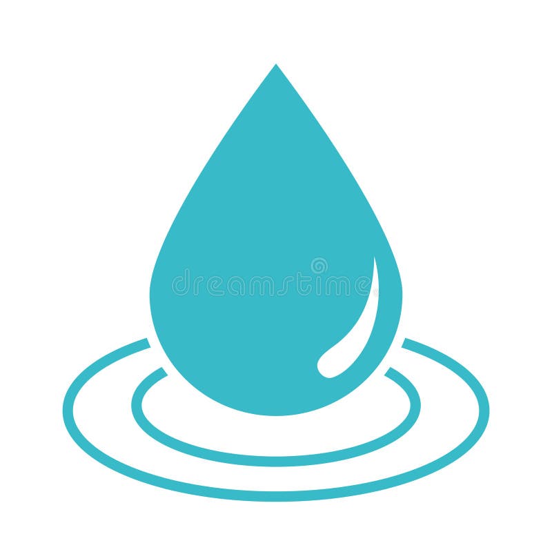 Water Drop Wave Nature Liquid Blue Silhouette Style Icon Stock Vector ...