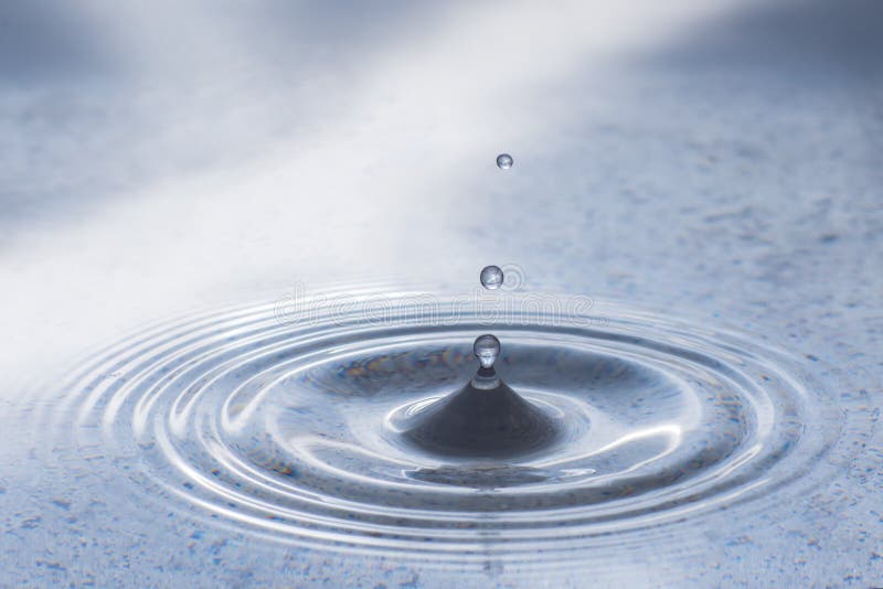 Water Drop and Wave on Surface Stock Photo - Image of background ...