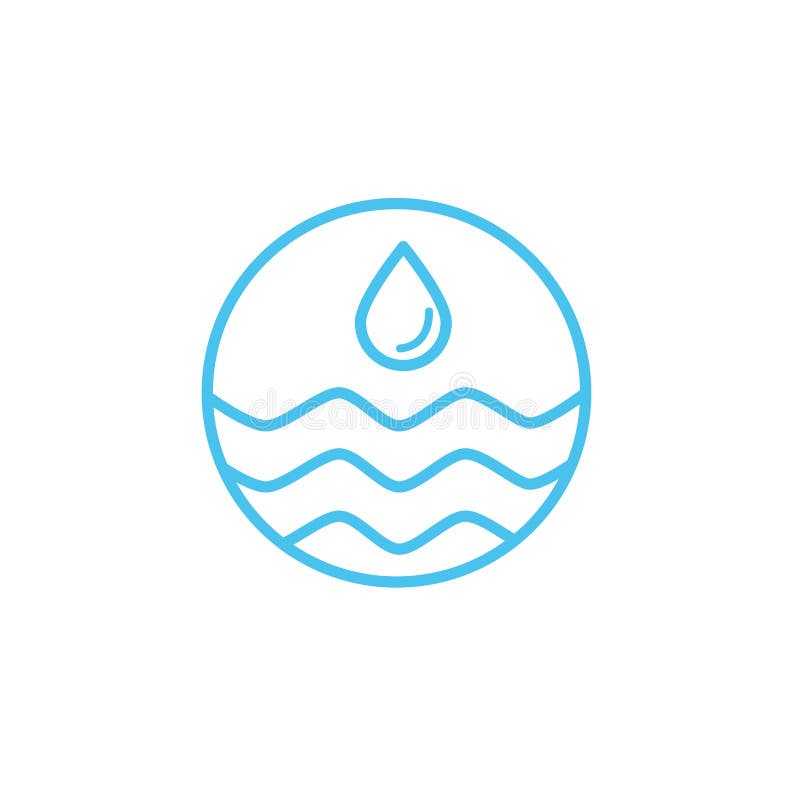 Water Drop with Waves Line Style Icon Stock Vector - Illustration of ...
