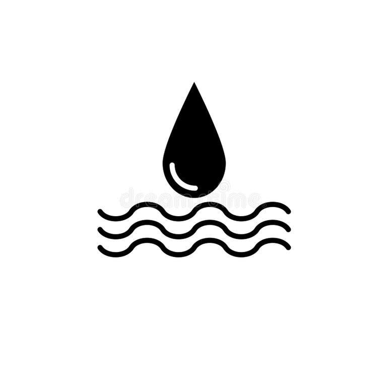 Water Drop and Waves, Raindrop Solid Flat Vector Icon Isolated on White Background Stock Vector ...