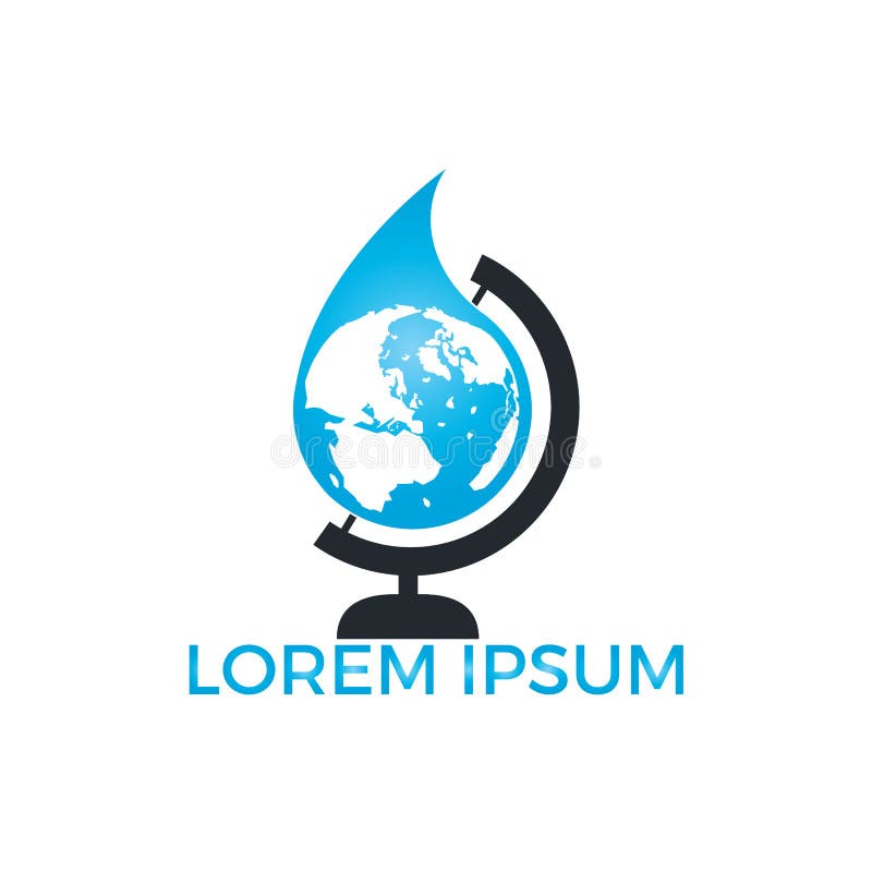 Water Drop with a World Map Vector Design. Stock Vector - Illustration ...