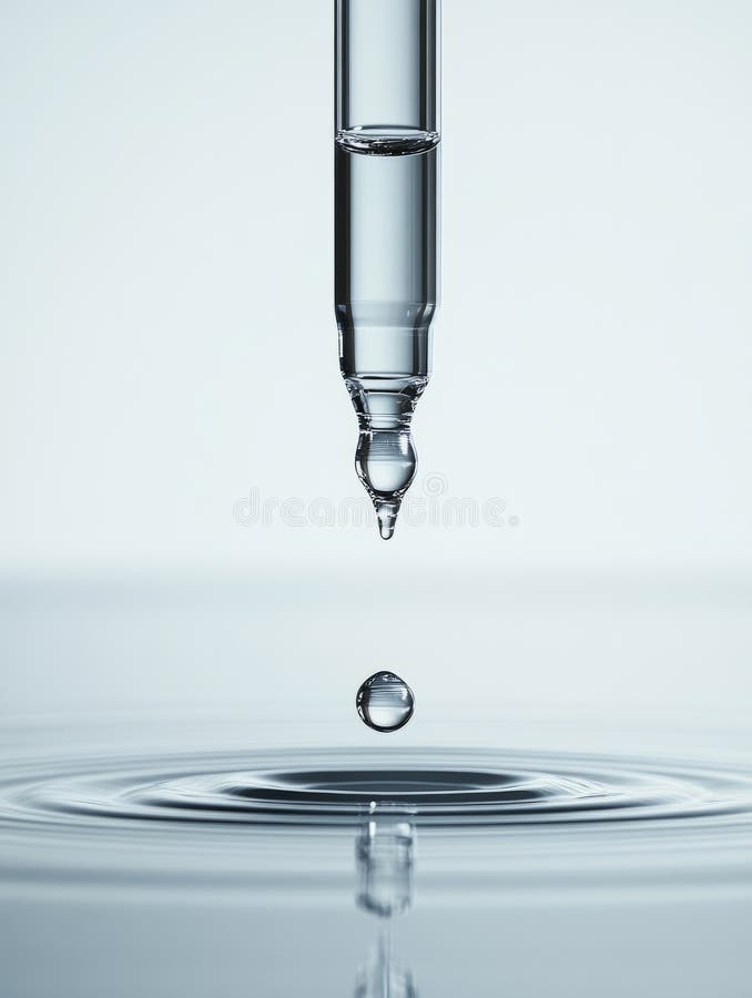 Water Droplet Above a Ripple on a Surface. Stock Photo - Image of ...