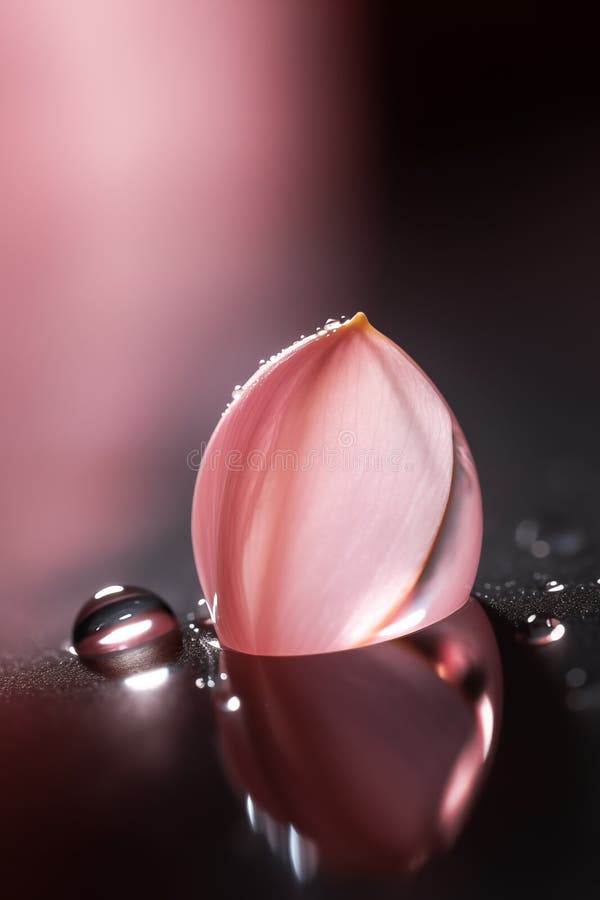 Water Droplet Balancing on a Petal. Stock Illustration - Illustration ...