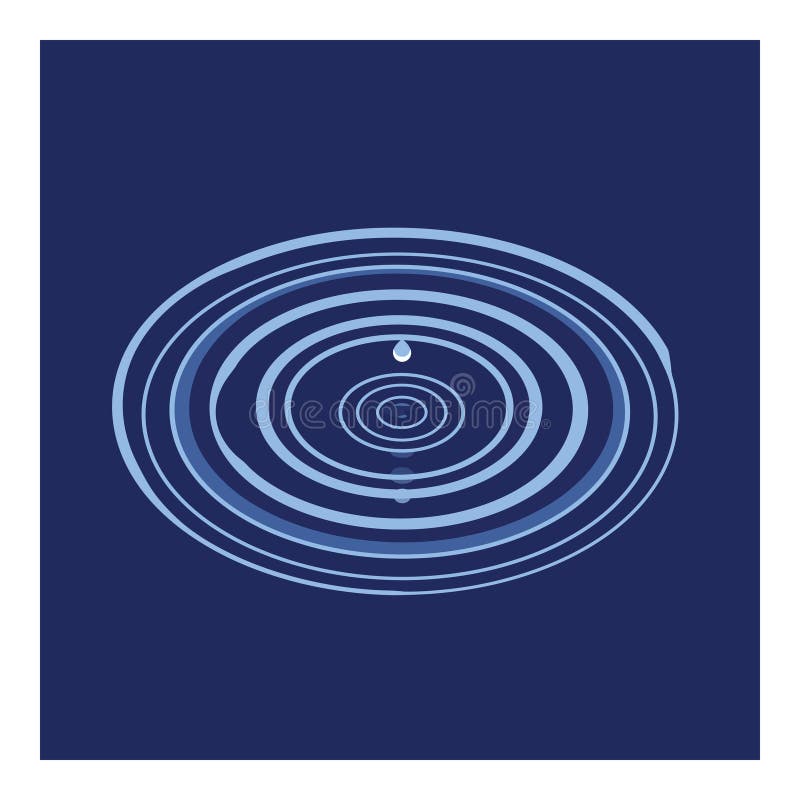 Water Droplet Causing Ripple Effect with Concentric Circles in Minimal ...