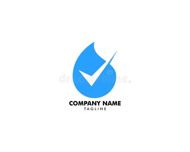 Set of Water Droplet and Check Mark Logo Icon Stock Vector ...