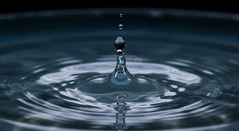 Water Droplet Collision Creating Ripples Macro Shot Stock Photos - Free ...