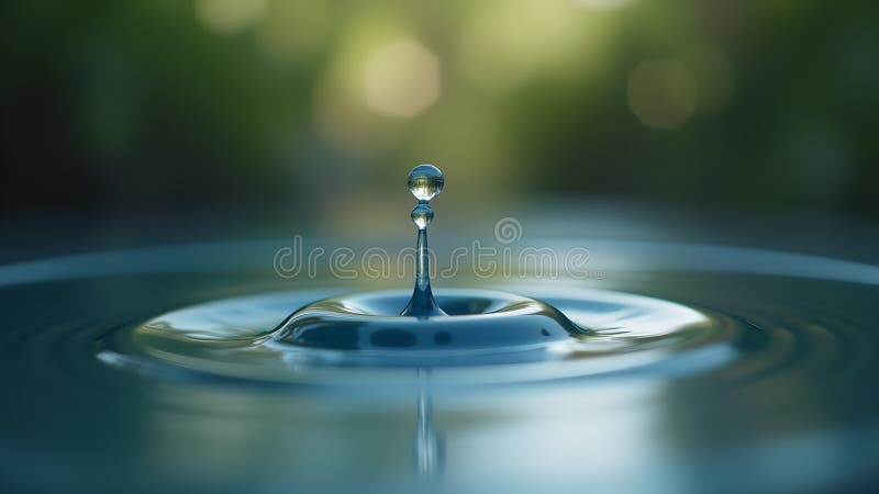 Water Droplet Collision with Reflective Surface Stock Illustration ...