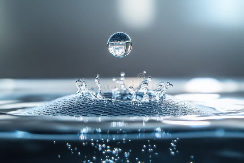 Water Droplet Creates Ripples in Still Water Surface Stock Image ...