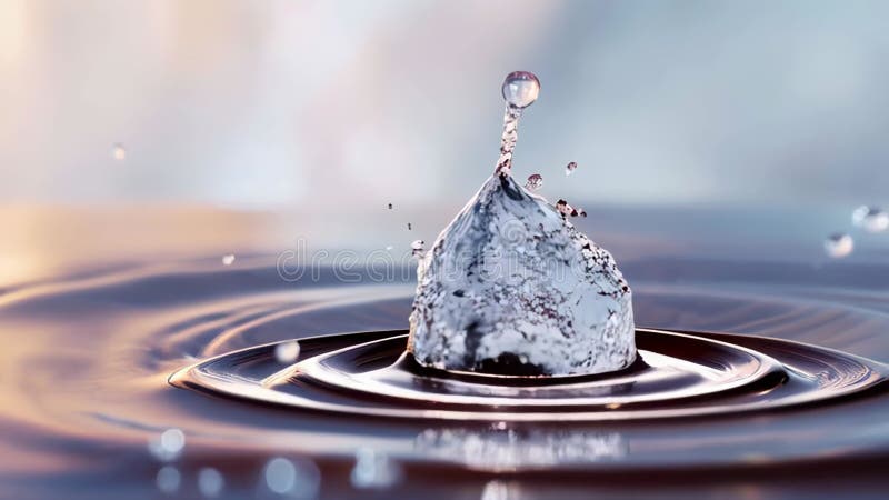Water Droplet Creating Expanding Concentric Ripples, Dynamics of Liquid ...