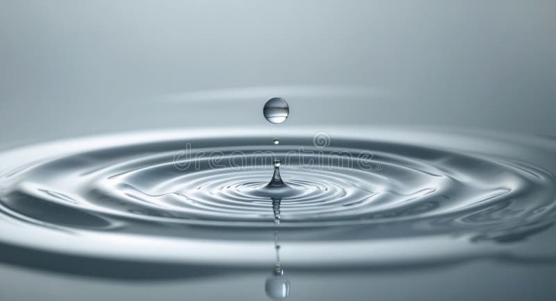 Water Droplet Creating Ripple in Calm Water Stock Photo - Image of ...