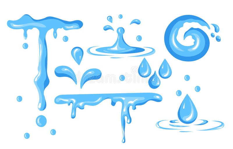 Water Droplet with Different Shape and Form Stock Vector - Illustration ...