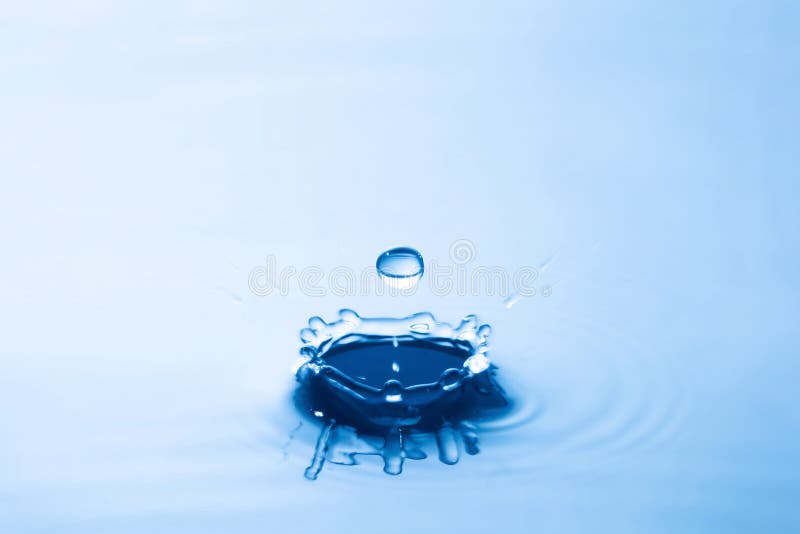 Water Droplet Falling Impact with Water Surface. Causing Rings on Water ...