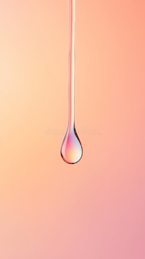 Water Droplet Forming and Hanging on a Thin Stream of Liquid Stock ...