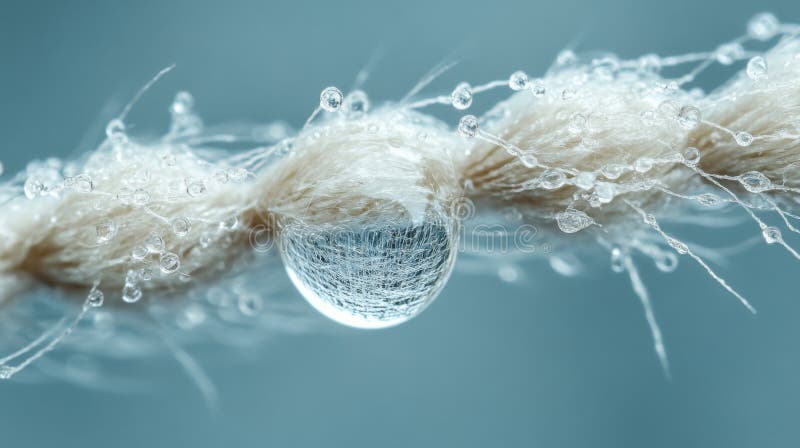 Water Droplet on Frayed Rope Macro Imagey with Soft Background Stock ...