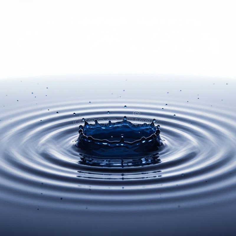 A Water Droplet Hitting a Calm Surface Creates Concentric Ripples. the ...