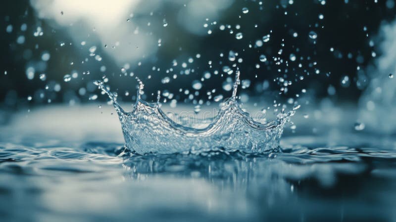 Water Droplet Impact Crown Splash Abstract Art Stock Illustration ...
