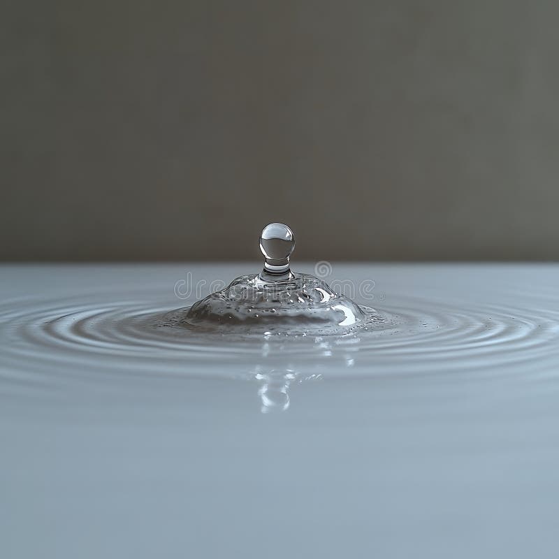 Water Droplet Impacting Still Water Surface Creating Concentric Circles ...