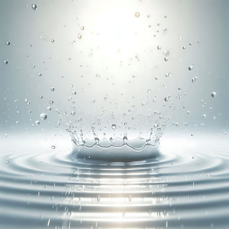 Water Droplet Impacting Surface Creating Splash and Ripples, Beautiful ...