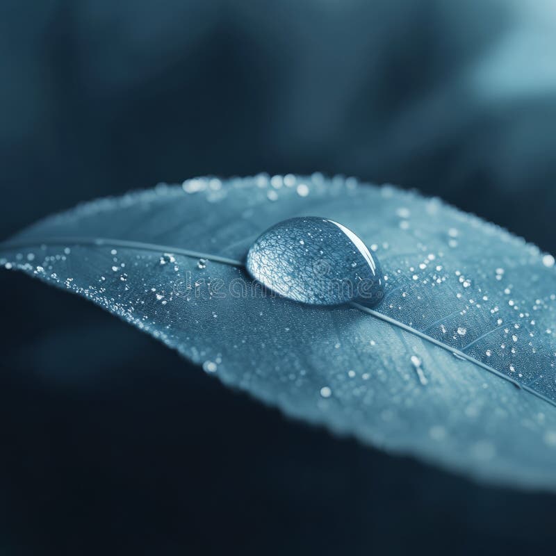 Water Droplet Resting on Hyper-realistic Digital Leaf Showcasing ...