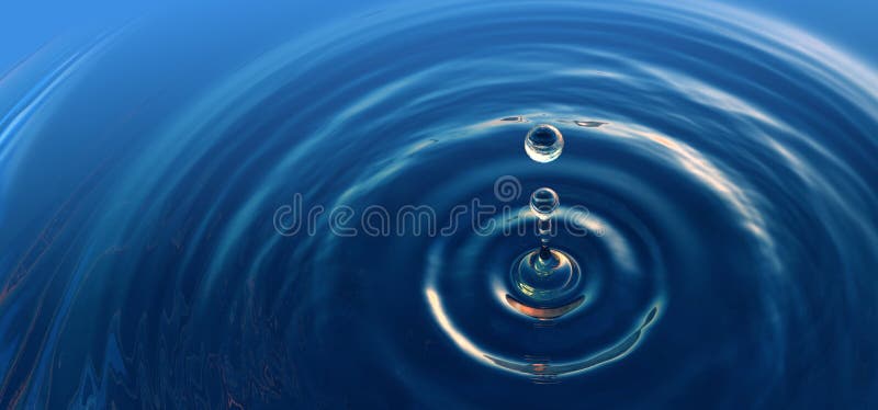 Water Droplet with Rings on Surface Stock Photo - Image of drop ...
