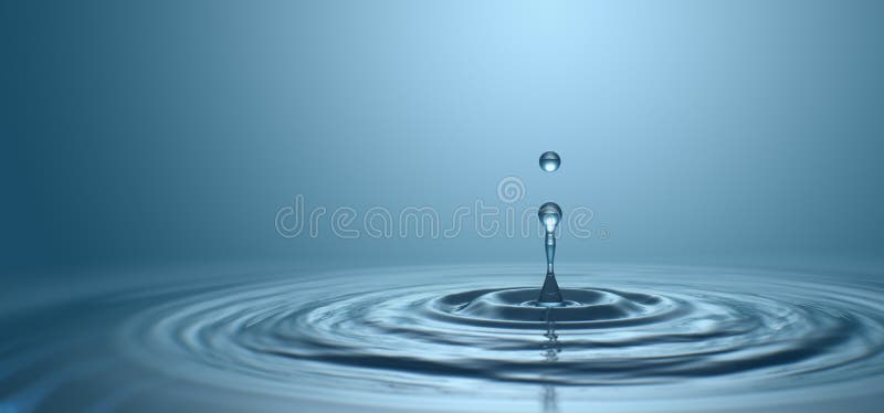 Water Droplet with Rings on Surface Stock Illustration - Illustration ...