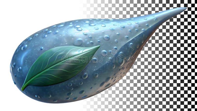 Water Droplet Shaped Leaf, Unique Dew Drop Foliage Element Png ...