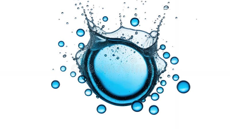 Water Droplet Splash with Bubbles Isolated on White Stock Illustration ...